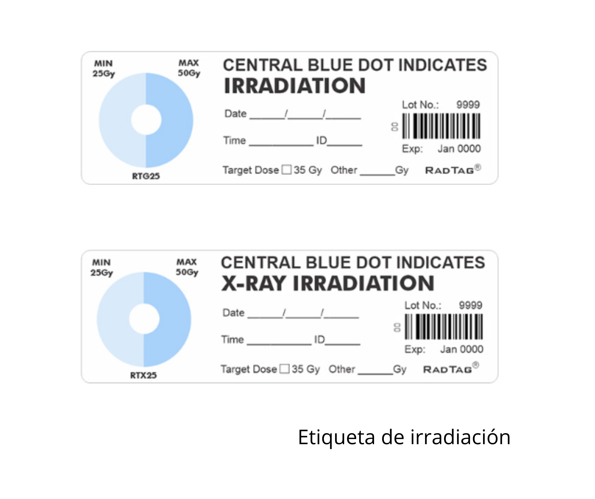 Etiqueta de irradiación Rad-Tag para hemocomponentes